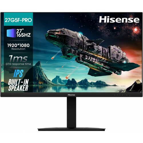 Монитор Hisense 27" 27G5F-PRO черный IPS LED 1ms 16:9 HDMI M/M 250cd 178гр/178гр 1920x1080 165Hz FreeSync Premium DP FHD 7.5кг