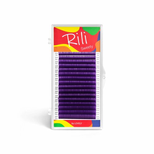 Ресницы фиолетовые Rili Sweety, микс, 16 лент, C 0,07 7-14мм
