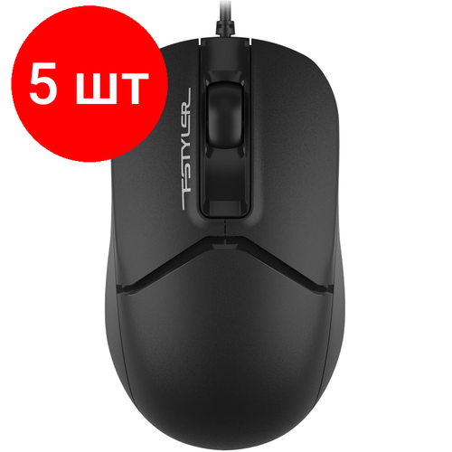 Комплект 5 штук, Мышь компьютерная A4Tech Fstyler (FM12S BLACK) оптическая 1200dpi/3but