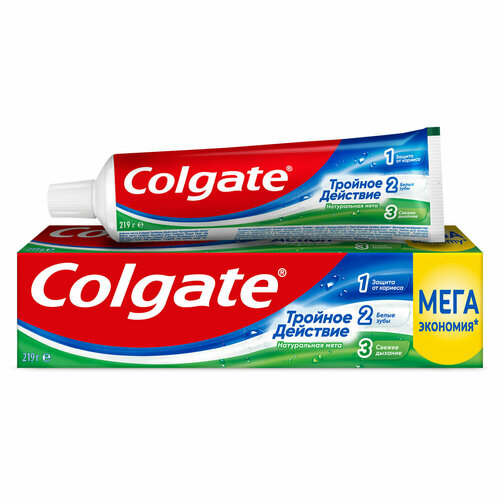 Квант продажи 2 шт. Зубная паста 150 мл COLGATE «Натуральная мята», тройное действие, с фторидом