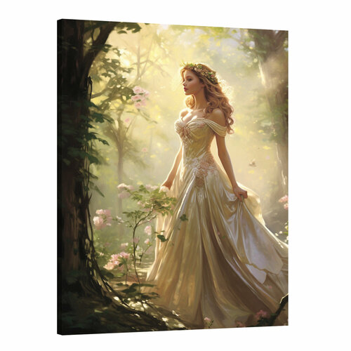 Интерьерная картина 50х70 "Принцесса в волшебном лесу"