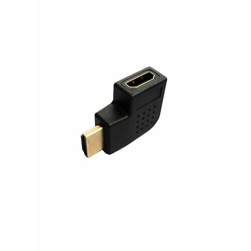 Переходник HDMI-HDMI, угловой направо, черный