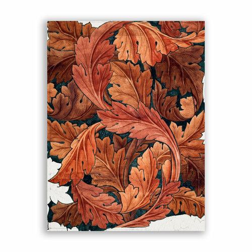 Постер цветы на бумаге / Flowers Pattern / Паттерн Цветов / Размер 30 x 40 см