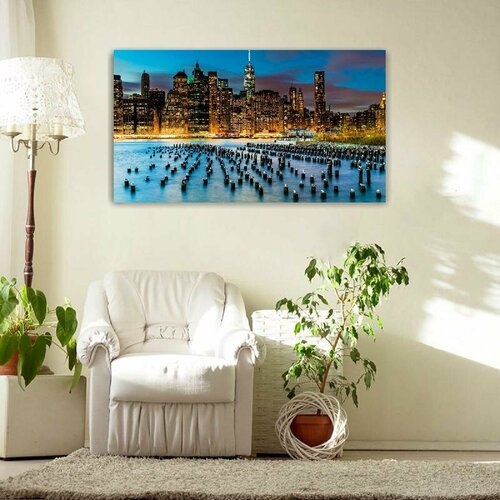Картина на холсте 60x110 LinxOne "Города, архитектура" интерьерная для дома / на стену / на кухню / с подрамником