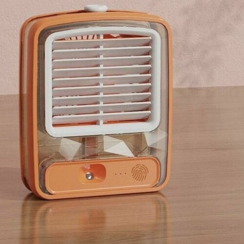Мини вентилятор портативный оранжевый.