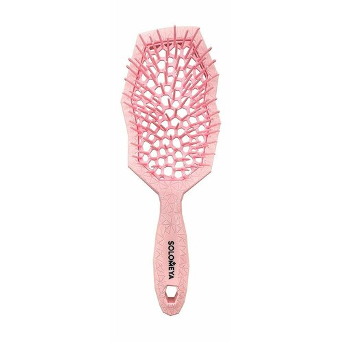 Массажная расческа для сухих и влажных волос с широкими зубьями / Solomeya Air Cushion Brush for Wet and Dry Hair Pink