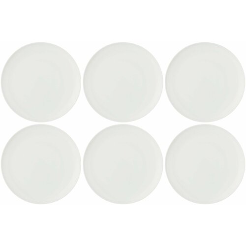 Набор тарелок сервировочных обеденных 27 см на 6 персон Lefard Silk, фарфор, Столовые Мелкие, Закусочные Белые, 6 шт набор посуды
