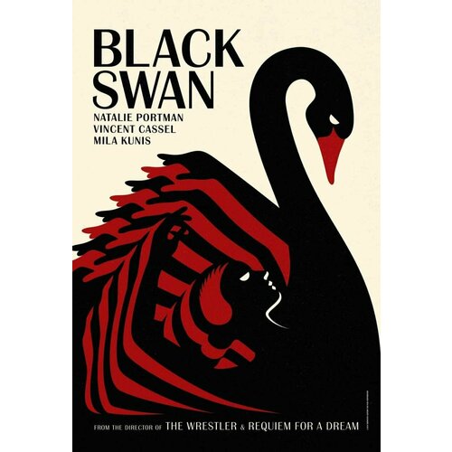 Плакат, постер на холсте Черный лебедь (Black Swan, 2010г). Размер 42 на 60 см
