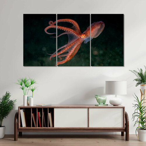 Модульная картина/Модульная картина на холсте/Модульная картина в подарок/осьминог дофлейна-doflane's octopus 90х50