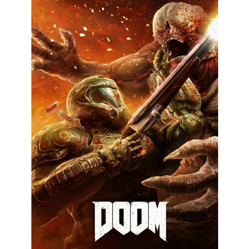 Плакат, постер на бумаге Doom/Дум/игровые/игра/компьютерные герои персонажи. Размер 42 х 60 см