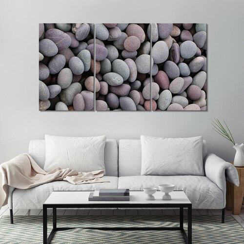 Модульная картина/Модульная картина на холсте/Модульная картина в подарок/ камень галька - pebble stone 90х50