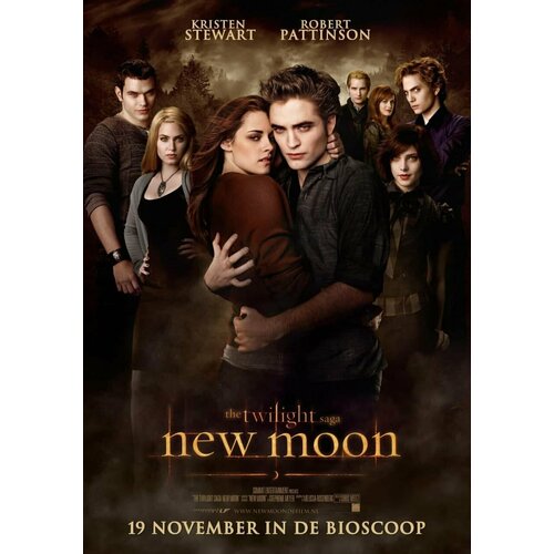 Плакат, постер на бумаге Сумерки. Сага. Новолуние (The Twilight Saga: New Moon, 2009г). Размер 21 х 30 см