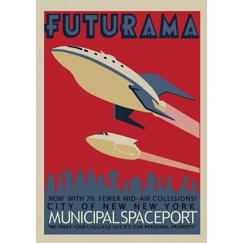 Плакат, постер на холсте Futurama/Футурама/. Размер 42 х 60 см