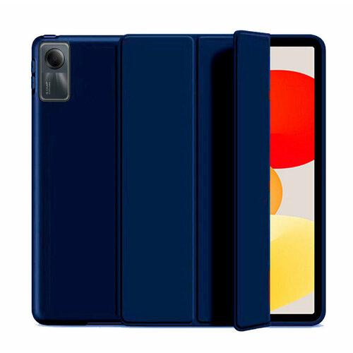 Чехол для планшета Redmi Pad SE (11 дюймов), из мягкого силикона, трансформируется в подставку (темно-синий)