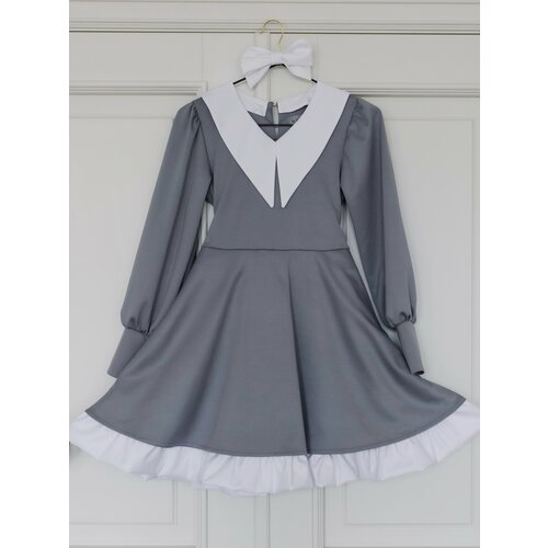 Школьное платье, размер 116-122, серый