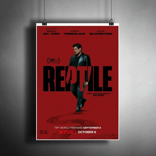 Постер плакат для интерьера "Фильм: Рептилии (Reptile)" / Декор дома, офиса, комнаты, квартиры, детской A3 (297 x 420 мм)