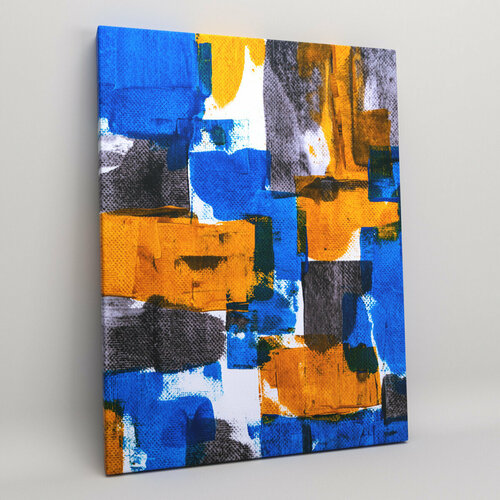 Картина на холсте (интерьерный постер) "Абстракционизм - живопись", с деревянным подрамником, размер 45x60 см