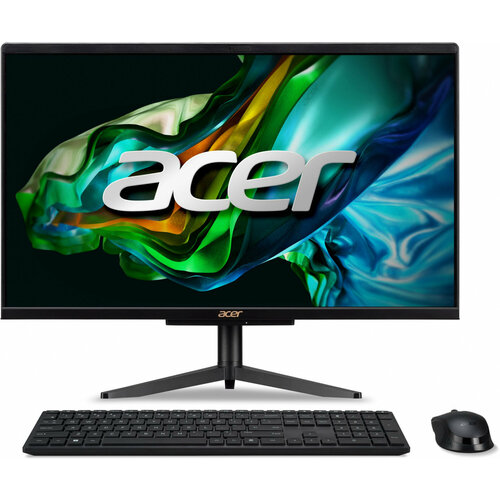 ACER Моноблок Acer Aspire C24-1610 23.8" Full HD N100 (0.8) 8Gb SSD256Gb UHDG CR Eshell WiFi BT 65W клавиатура мышь Cam черный 1920x1080 DQ. BLACD.001