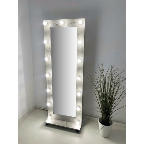 Гримерное зеркало с лампочками BeautyUp 167/60 на подставке цвет "Герион"