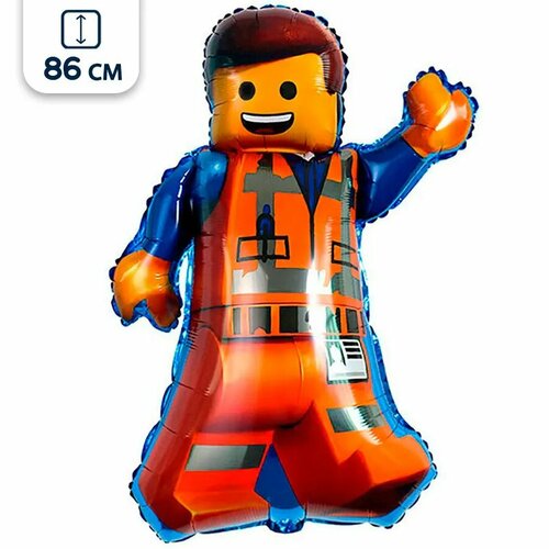 Воздушный шар фигура Лего, Человечек Эммет, 86 см