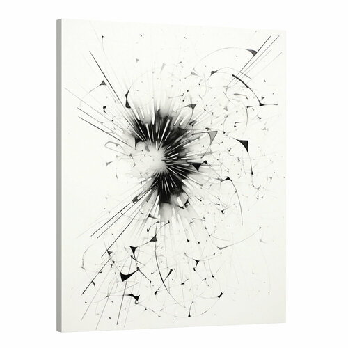 Интерьерная картина 50х70 "Черно-белая абстракция"
