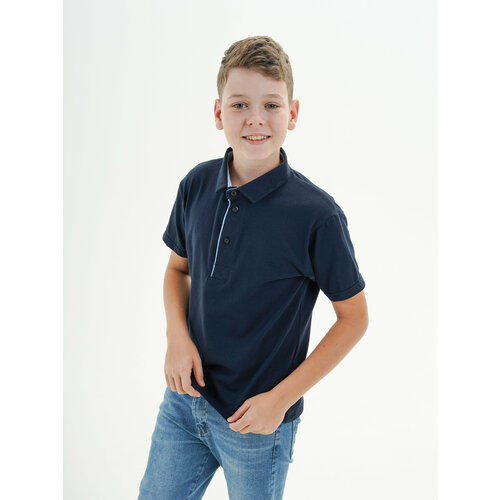 Поло Egotrik футболка поло детская, размер 152/36, синий, черный