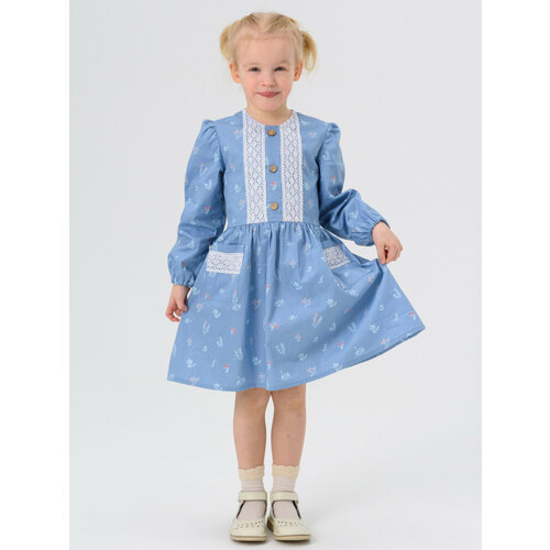 Платье Мирмишелька, размер 128/134, синий, голубой