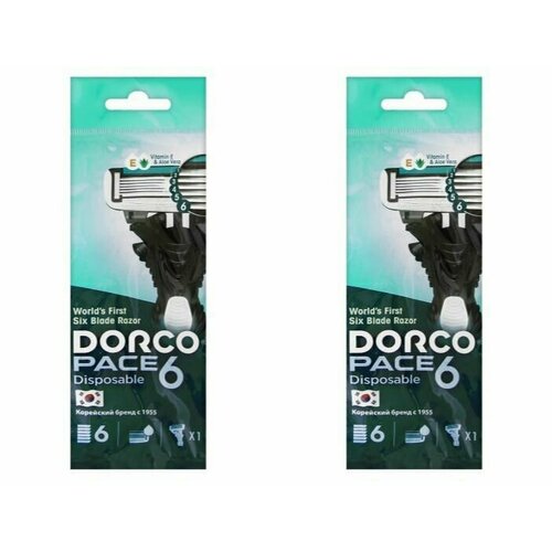 DORCO PACE 6 Станок для бритья одноразовый 6 лезвий, 1 шт. в уп, 2 уп