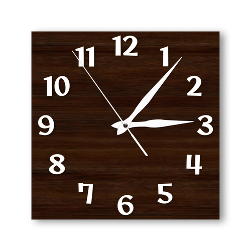 Деревянные настенные часы с УФ принтом 28см, бесшумные кварцевые интерьерные часы без стекла, открытые стрелки, красное дерево