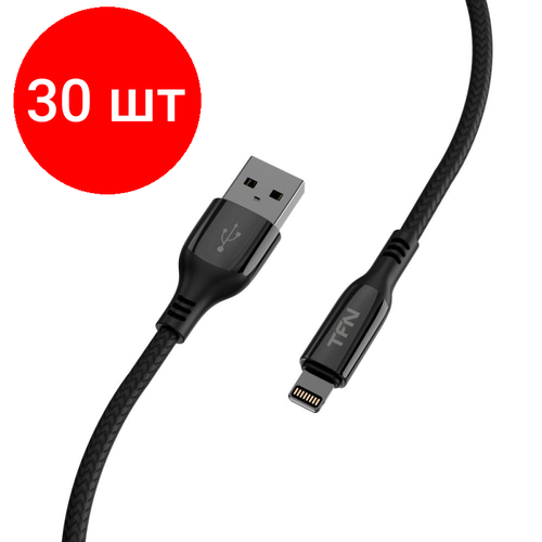 Комплект 30 штук, Кабель интерфейсный TFN USB - Lightning, 1.2м. чер(TFN, TFN-C-BLZ -AL1M-BK)