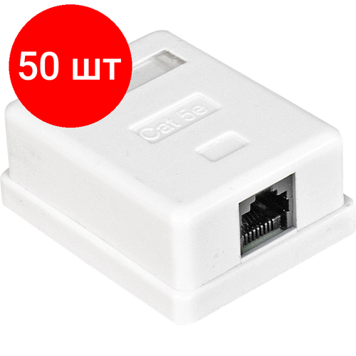 Комплект 50 штук, Розетка внешняя ExeGate RJ-45 кат.5/5E UTP Krone/110