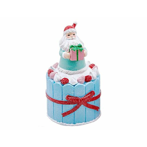 Декоративная фигурка торт - санта С подарком, полистоун, 16 см, EDG 684247-95-1