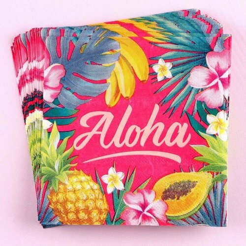 Салфетки бумажные Aloha, 25 × 25 см, в наборе 20 шт. (комплект из 11 шт)