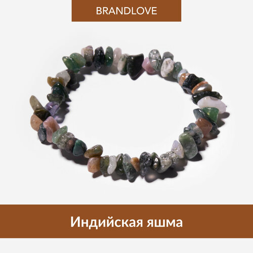 Браслет-нить BL Jewelry Crumble, яшма, коралл, гранат, кварц, янтарь, лазурит, перламутр, кварц розовый, агат, 1 шт., размер 19 см, хаки