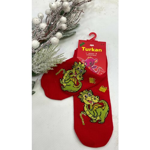 Носки Turkan размер 2-4, красный, зеленый