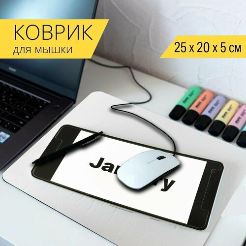 Коврик для мыши с принтом "Макет, экран, смартфон" 25x20см.