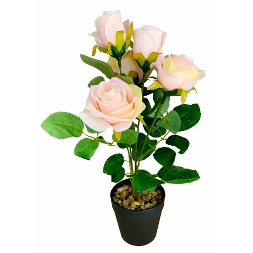 Искусственное растение Роза 30x10 см цвет розовый пластик