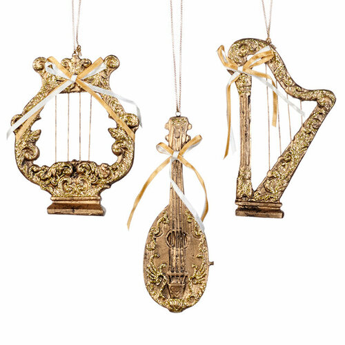 Goodwill Набор елочных игрушек Музыкальные Инструменты - Венецианский Карнавал 13 см, 3 шт, подвеска *