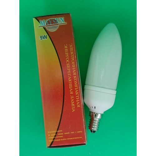 10шт Лампа энергосберегающая КЛЛ Свеча 9Вт Е14 4000k (Компактная люминесцентная лампа)
