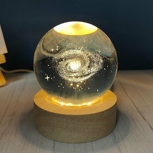 Ночник 3D-светильник/ хрустальный шар "Млечный Путь" на подставке/ в подарочной коробочке ( в ассортименте)