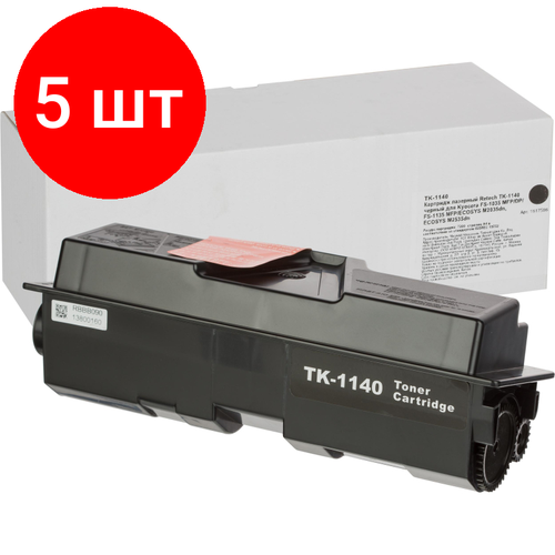 Комплект 5 штук, Картридж лазерный Retech TK-1140 чер. для Kyocera FS-1035/1135