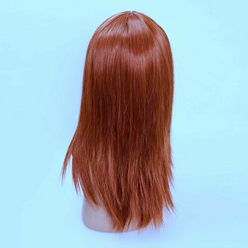 Термостойкий рыжий парик с челкой- 50см