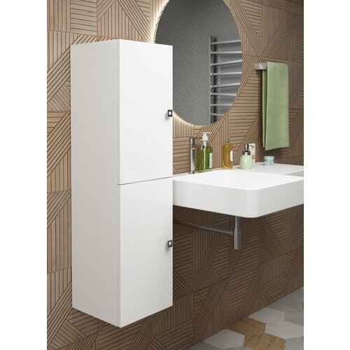 Шкаф для ванной комнаты, REGENT style, Пенал Виола 2дверь, белый, левый, 114*30*30