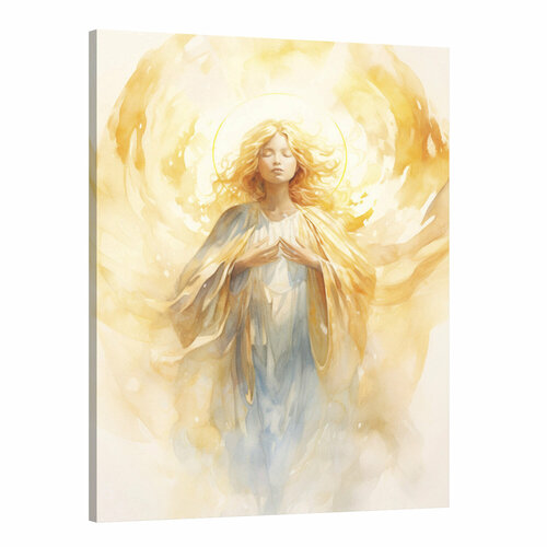 Интерьерная картина 50х70 "Ангел в золотых одеждах"