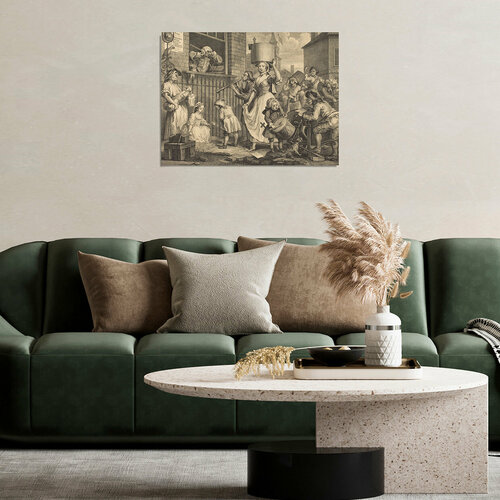 Картина на холсте, репродукция / Уильям Хогарт - The Enraged Musician / Размер 40 x 53 см