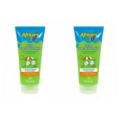 Floresan Гель после солнца Africa Kids, для чувствительной детской кожи, 200 мл, 2 шт