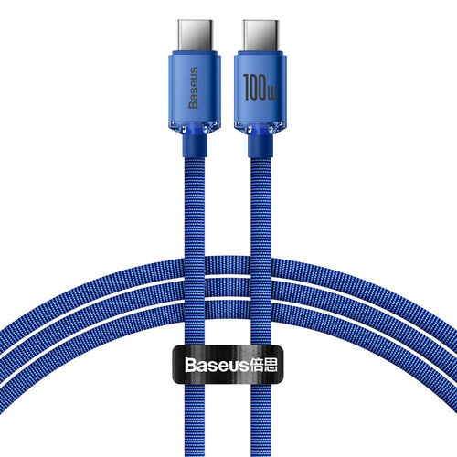 Кабель Baseus Crystal Shine USB Type-C - USB Type-C (CAJY), 1.2 м, синий