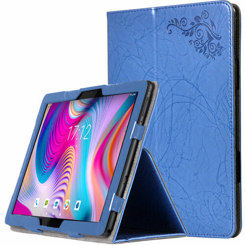 Чехол MyPads для планшета Chuwi HiPad X закрытого типа, с красивым узором и держателем для руки, натуральная кожа, синий