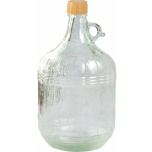 Бутыль стеклянная "Дария" 5 л с винтовой крышкой, подойдет для настаивания, хранения и транспортировки любых напитков и жидкостей