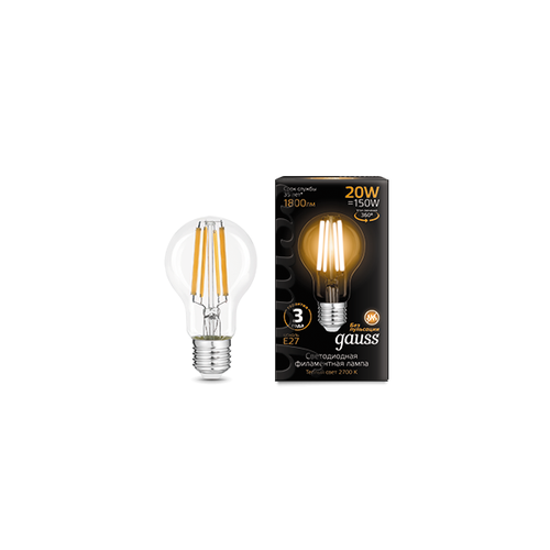 Лампа Gauss Filament А60 20W 1800lm 2700К Е27 LED (14 шт.)